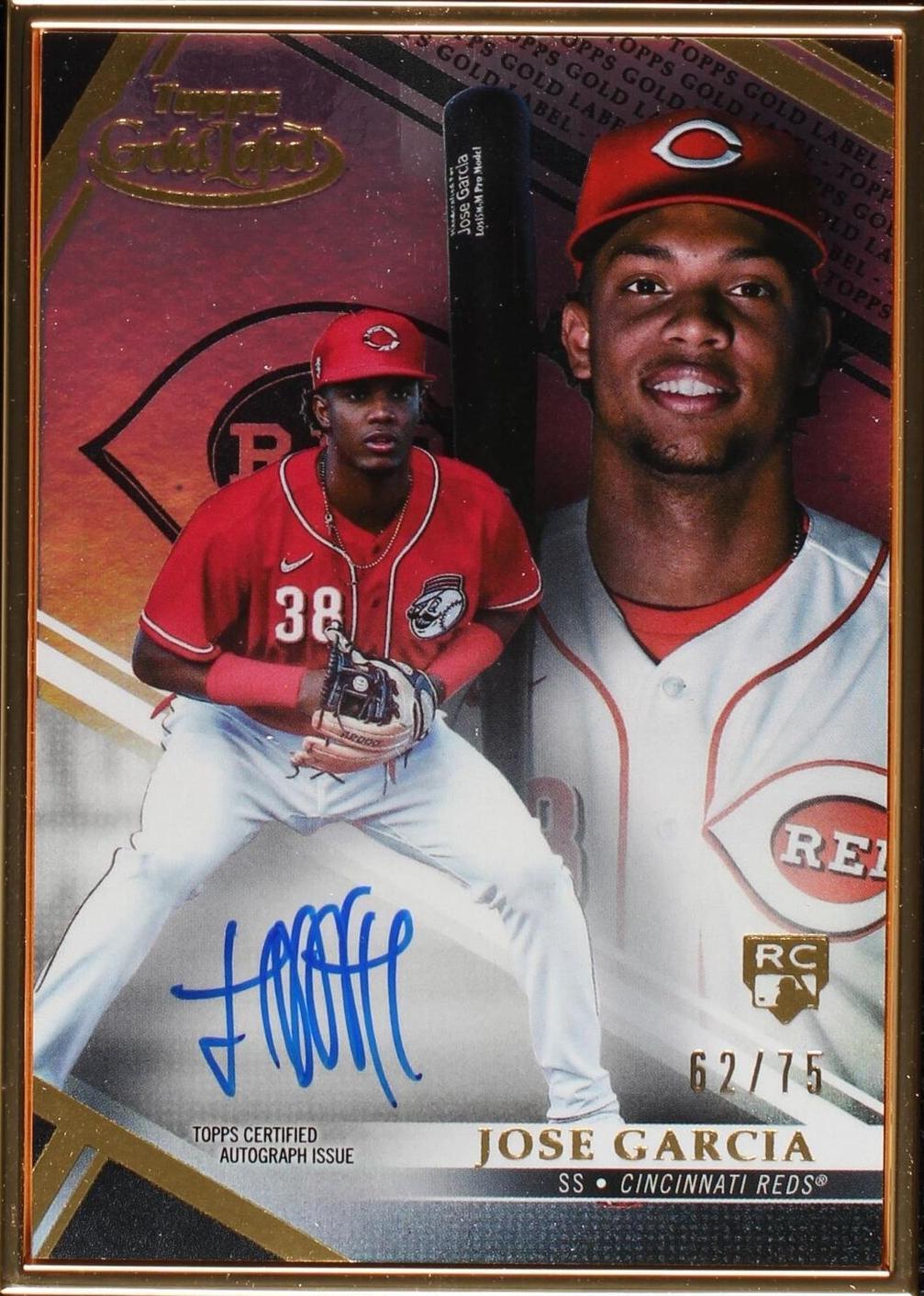 2021 Topps Gold Label - Framed Autographs Jose Garcia #FA-JG Black /75 ...