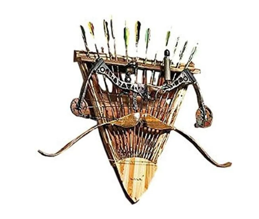 Bow wall rack hanger mount hanging arrow storage rack handcrafted ...