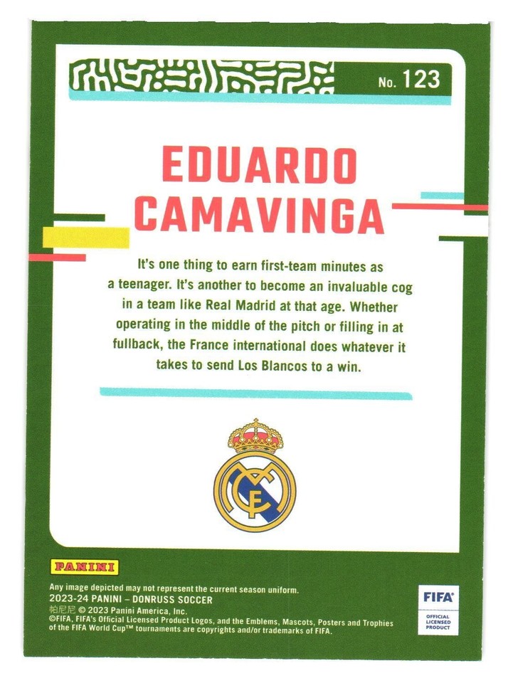 2023-24 Panini FIFA Donruss Soccer Real Madrid Silver Eduardo Camavinga ...
