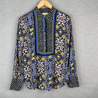 Loft Top Blouse Womens Small S Long Sleeve Henley Popover Sheer ...