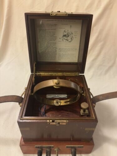 Hamilton Model 21. "Break-Circuit" Ships Marine Chronometer Box, Ultra ...