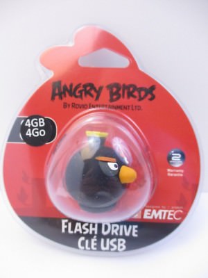 EMTEC - 4 GB USB 2.0 FLASH DRIVE - ANGRY BIRDS "BLACK BIRD" - NEW ...