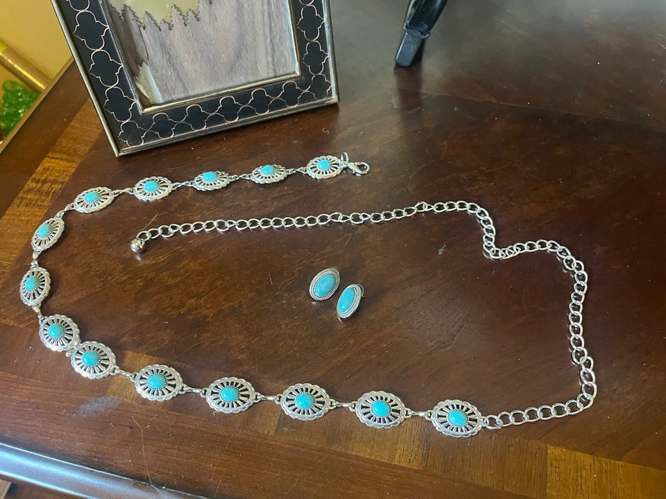 Womens Navajo Style Silver Jewelry Turquoise LOT Concho Belt Chaps ...