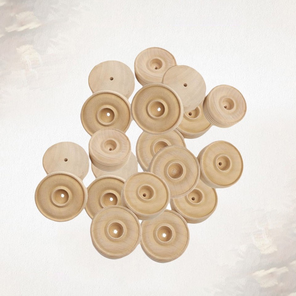 25 Pcs Painting Wheels Wooden Shapes Toy Car Small for Cart Mini Craft ...