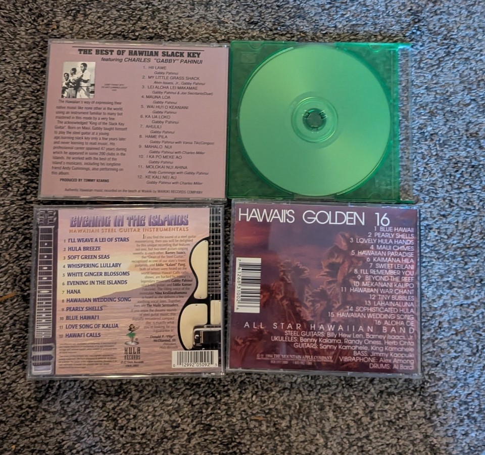 Hawaiian Music CDs Lot Of 4 Hawaii Island Slack Key Steel Guitar Music ...