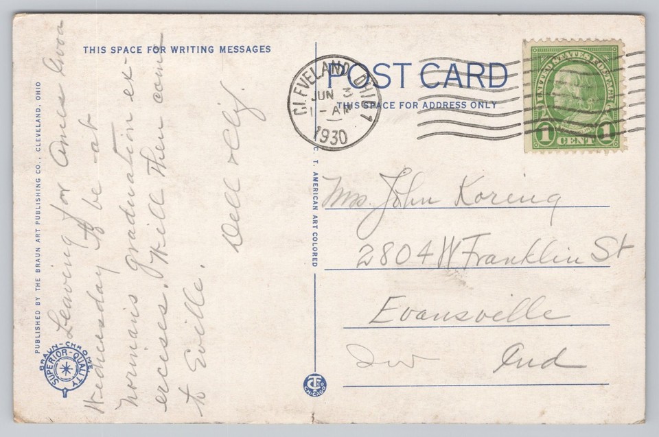 Ore Docks & Terminal Tower Cleveland Ohio Vintage Postcard Posted 1930 ...