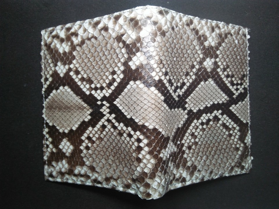 GENUINE SNAKE SKIN Leather Bifold Wallet. MEN'S SNAKESKIN WALLET Free ...