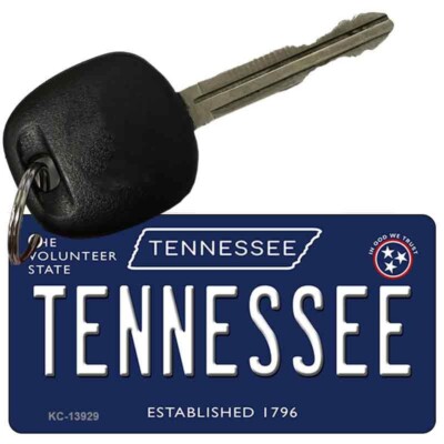 TN Tennessee Blue Novelty Metal Aluminum Key Chain License Plate Tag ...