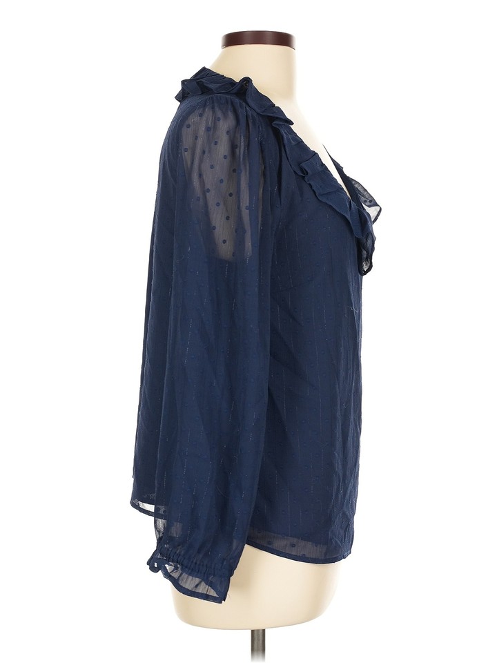 J.Crew Factory Store Women Blue Long Sleeve Blouse L | eBay