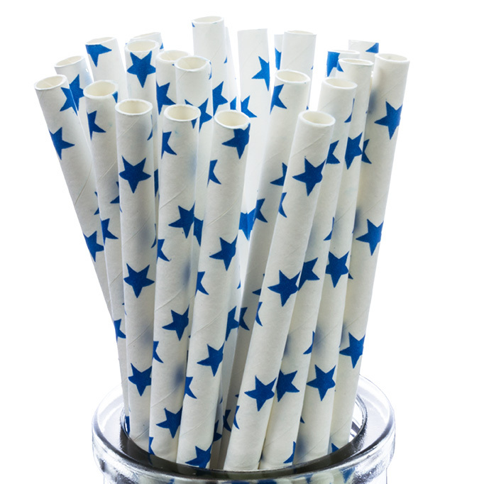 X25 Striped Paper Drinking Straws Retro Vintage Cake Pop Lollipop