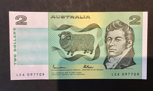 $2 Note Australian Decimal Paper Repeater Serial Number In Sequence Unc ...