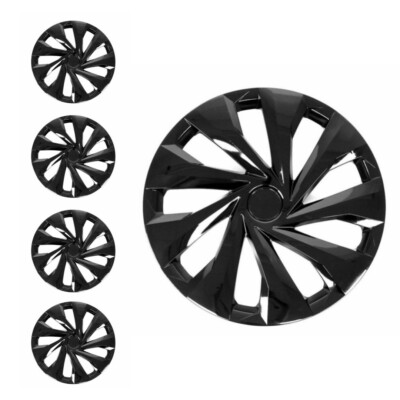16" Hubcaps Snap On Full Wheel Cover Guard Black | eBay