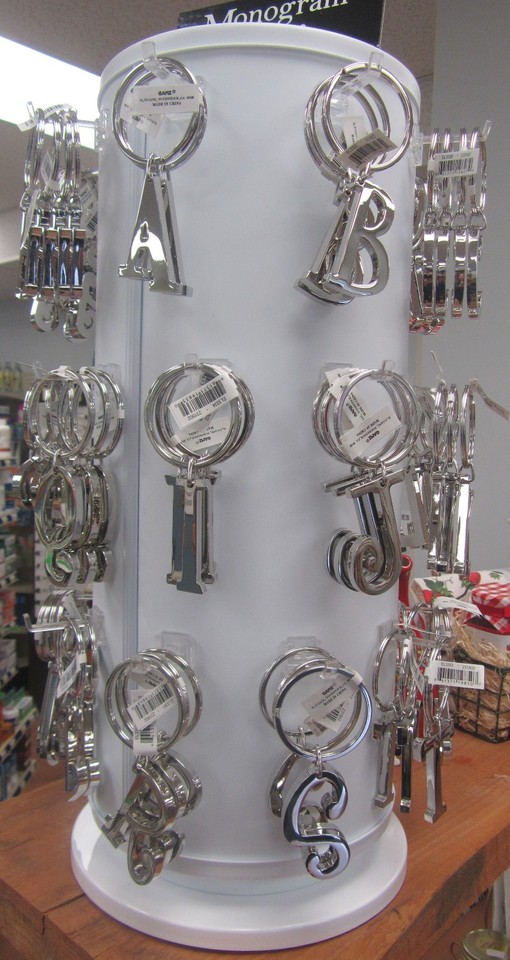 Ganz KEYCHAIN Silvertone SOLID METAL - Choose Letter | eBay