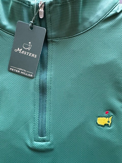 2025 Masters by Peter Millar Large Green 1/4 Quarter Zip Golf Pullover ...