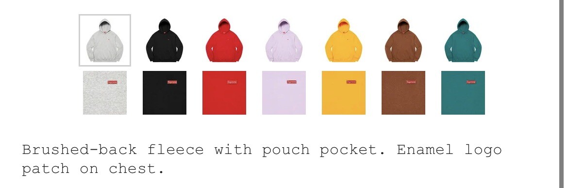 Brand New Supreme Enamel Small Box Hoodie Heather Grey Brand New Supreme Enamel Small Box Hoodie Heather Grey