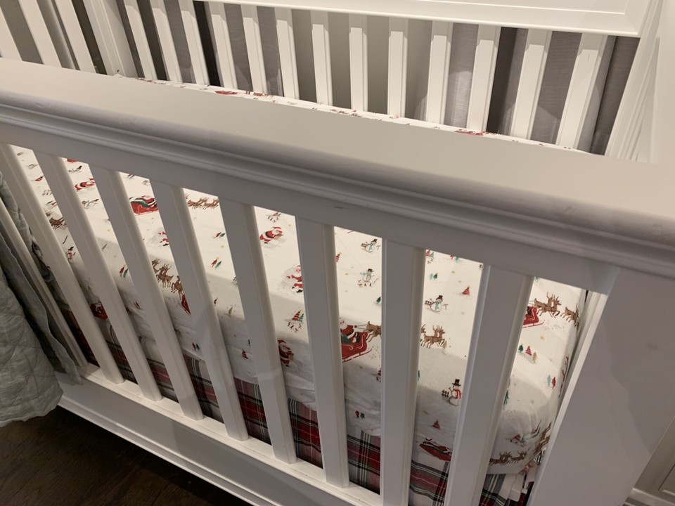 Pottery Barn holiday baby Crib Sheet Christmas Rudolph Disney party ...