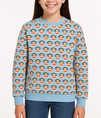 Paul Frank Julius Monkey Sweatshirt Kids Sz 11/12 Blue Y2K Crewneck ...
