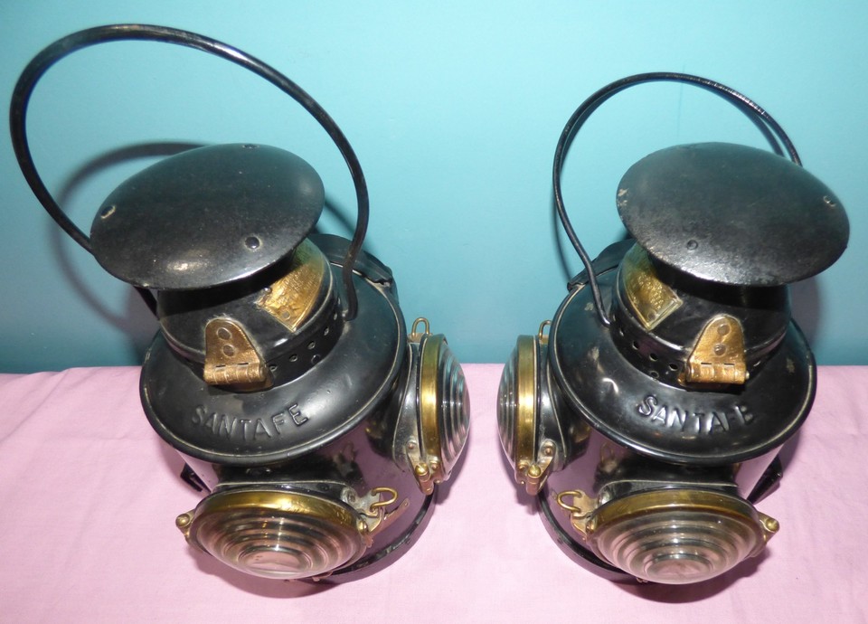 Pair of Santa Fe Steam Locomotive Classification Lamps Lanterns, Left ...