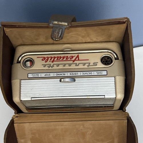 1950-60 Vintage DeJure- Grunding Portable Tape Recorder In Leather Case ...
