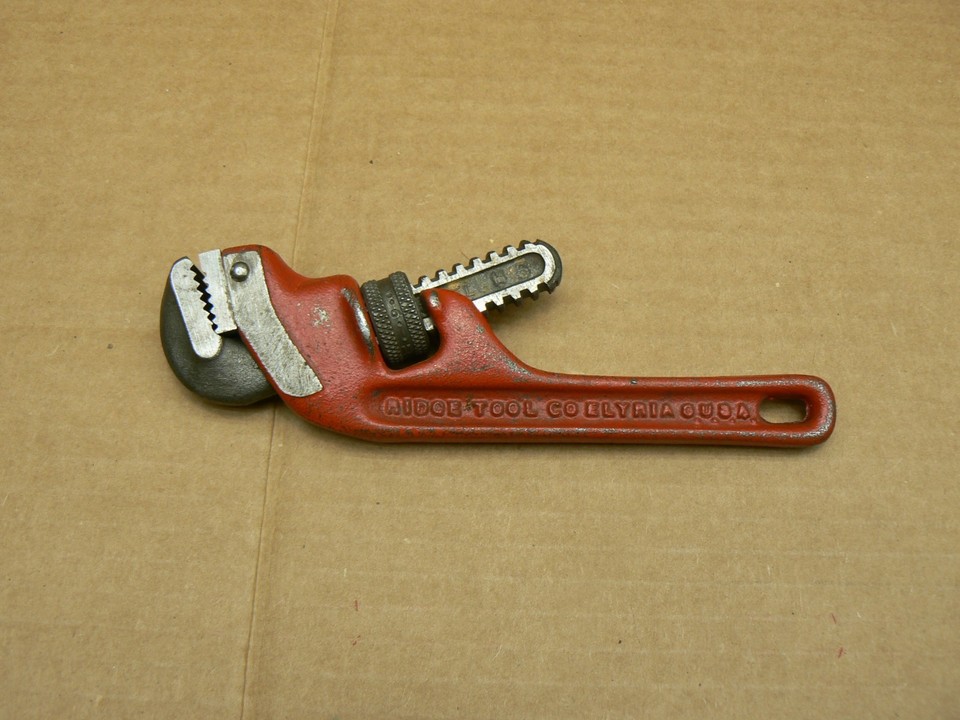 Vintage RIDGID Midget 6” Offset Pipe Wrench Tool Model E6 Elyria, OH ...