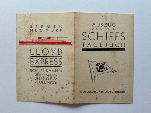Vintage June 1937 North German Lloyd Nordeutscher SS Europa Souvenir ...