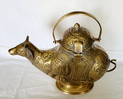 antique Middle Eastern Brass Nadi Cow holy water kettle pot/decanter | eBay
