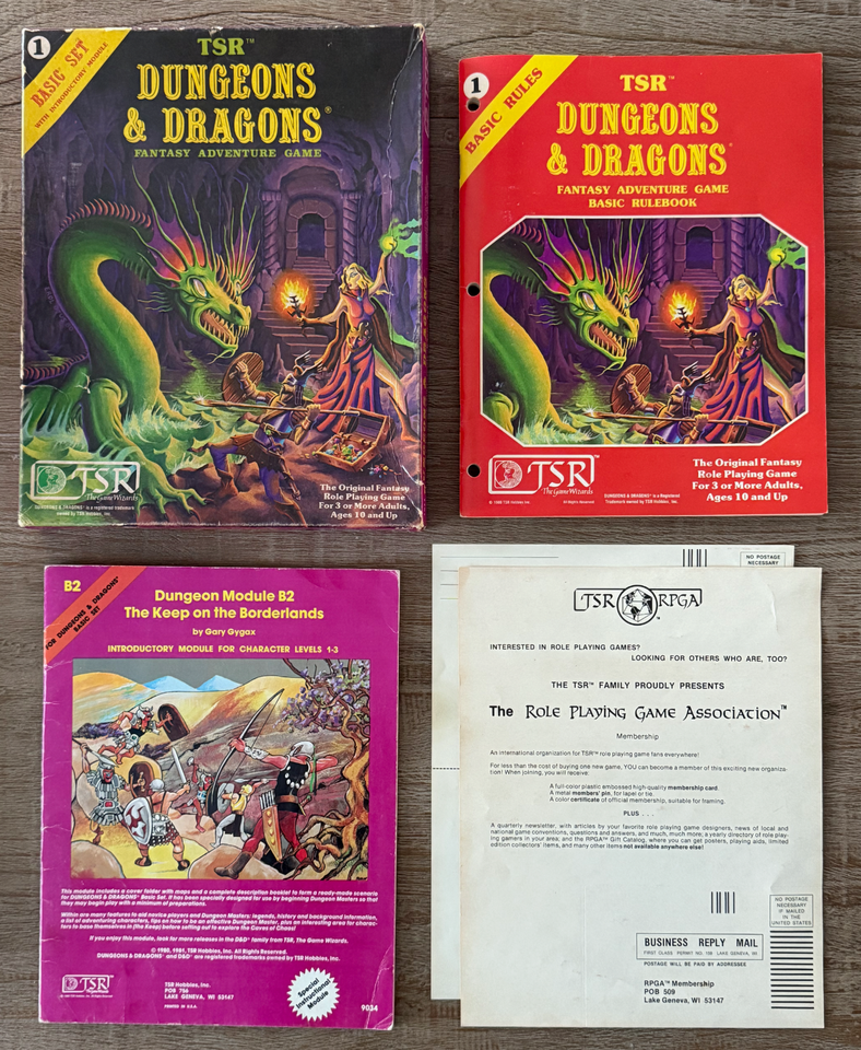 D&D Basic Set Pink Box Moldvay Dungeons & Dragons TSR 1011 ExpertBX ...