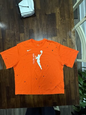 WNBA Nike Orange Boxy Splatter Short Sleeve T-Shirt Size Large NWT | eBay