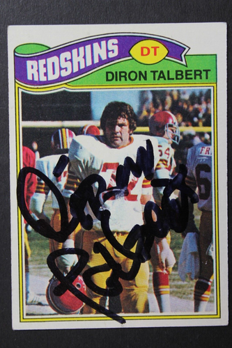 Diron Talbert Washington Autographed Signed 1977 Topps #369 Football ...