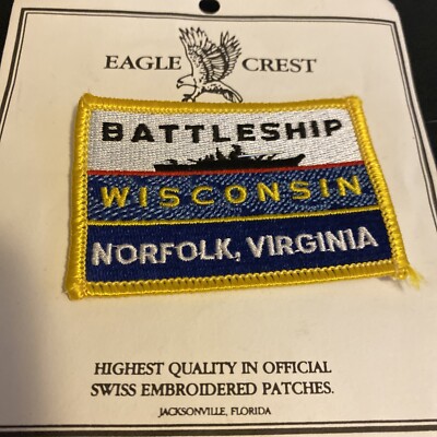 BATTLESHIP WISCONSIN Norfolk Virginia Iron On Patch | eBay