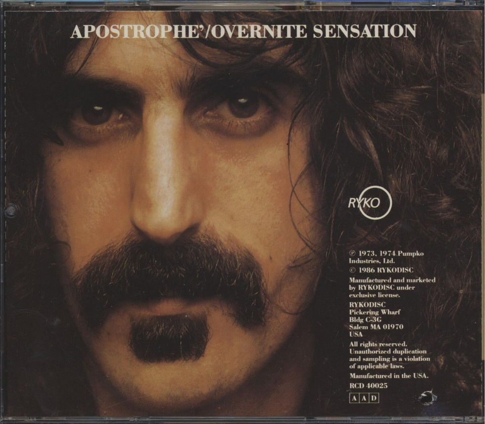 Frank Zappa Apostrophe/Overnight Sensation CD **BRAND NEW/SEALED** | eBay