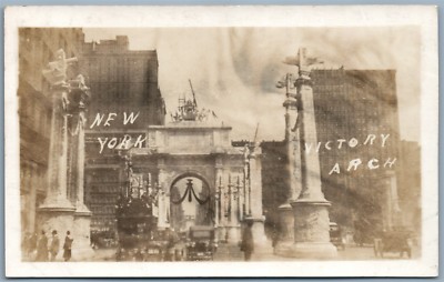 NEW YORK NY VICTORY ARCH WWI ANTIQUE REAL PHOTO POSTCARD RPPC | eBay