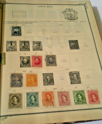 COSTA RICA Early Lot STAMPS 19th Century 1800s Scott Brown Album 2 ...