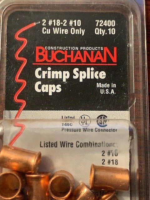 Crimp Splice Caps Buchanan Construction Products #72400 Contains 10 USA ...