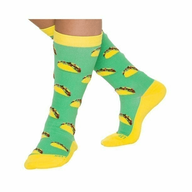 New Lish compression green yellow taco print knee high crazy Socks S/M ...