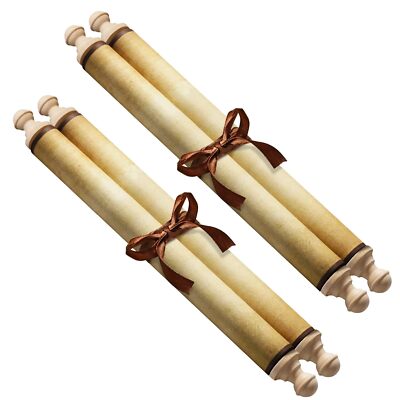 Blank Scrolls with Wood Rods 7.1"x31.5" for Writing Wedding Decor 2PCS ...