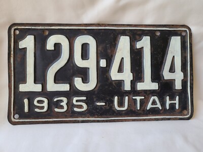 Vintage 1935 Utah License Plate Repaint 8225 | eBay