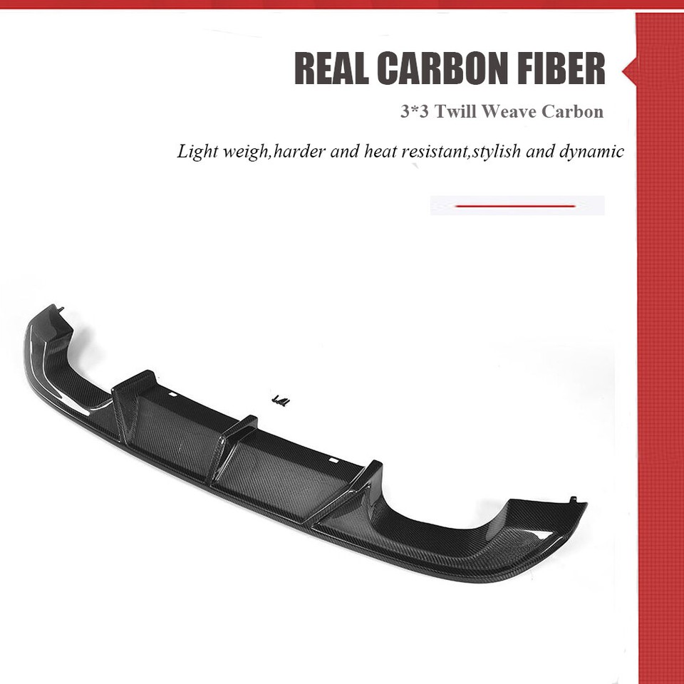 Fits VW GOLF 7 VII MK7 R R-LINE 2014-2017 REAL CARBON Rear Bumper ...