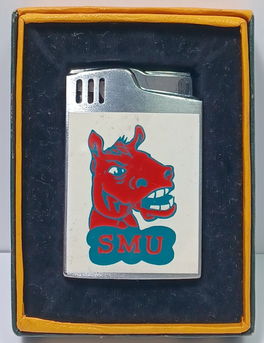 SMU Southern Methodist Red Horse Logo Blue-bird Musical Lighter MIB | eBay