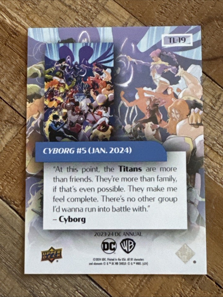 2024 Upper Deck DC Annual #TL-19 Cyborg Titans Lenticular Trading Card ...