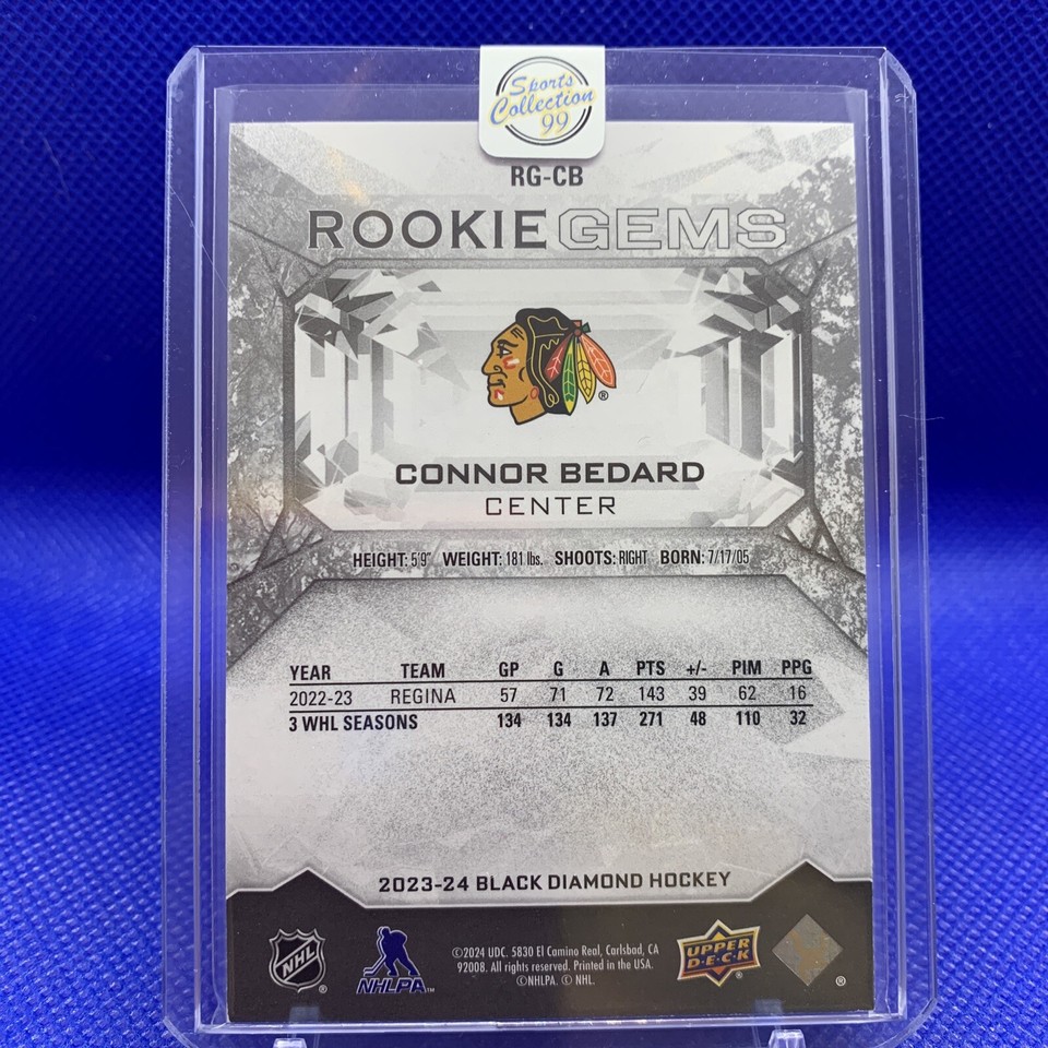 2023-24 Black Diamond Rookie Gems Red /100 Connor Bedard #RG-CB | eBay