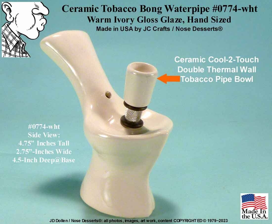 White Ladle With Base Ceramic Hookah Water Pipe Tobacco Bong Made In ...