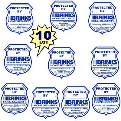 10 Pc. DIE-CUT Brinks Home Security Alarm System Warning Sticker Decal ...