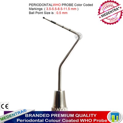 WHO Periodontal Probes COLOR CODED PROBE Sonda Sondas Pocket Depth BPE ...