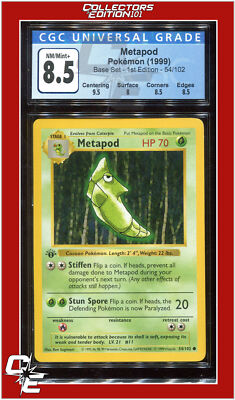 Base Set 54 Metapod 1st Edition CGC 8.5 | eBay