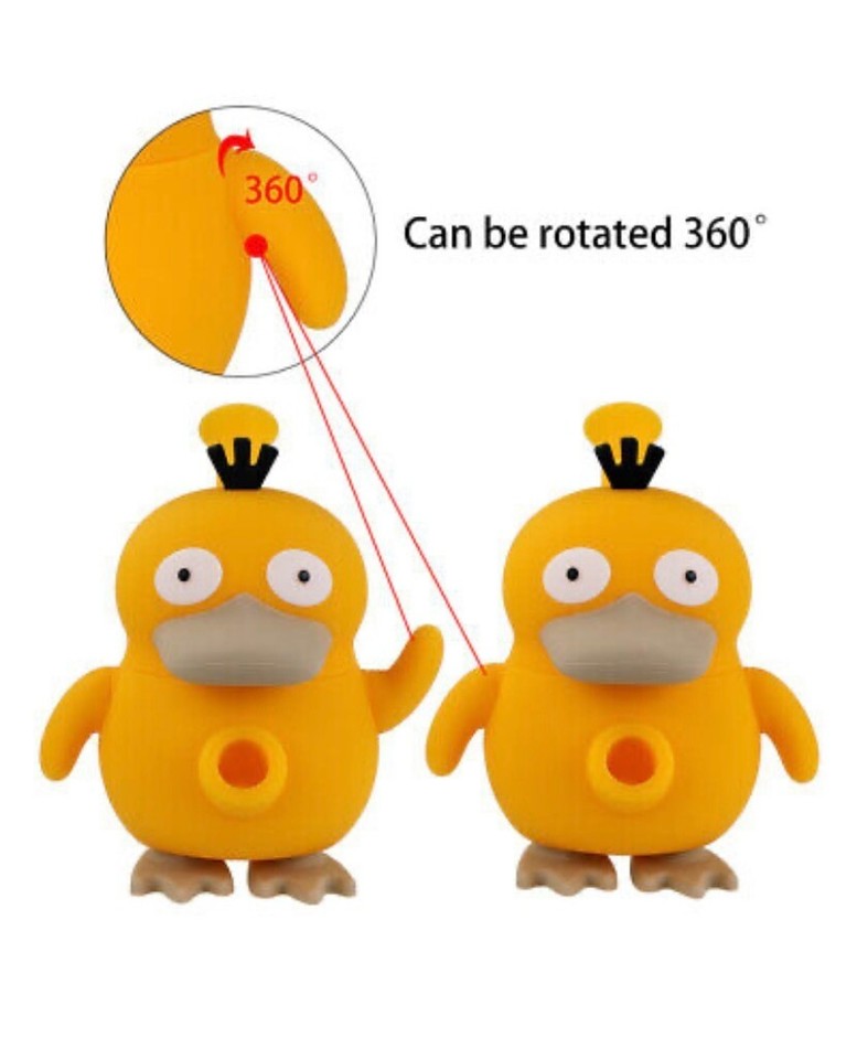 5“ Psyduck Silicone Hookah Pokémon Shisha Water Pipe Bong with 14mm ...