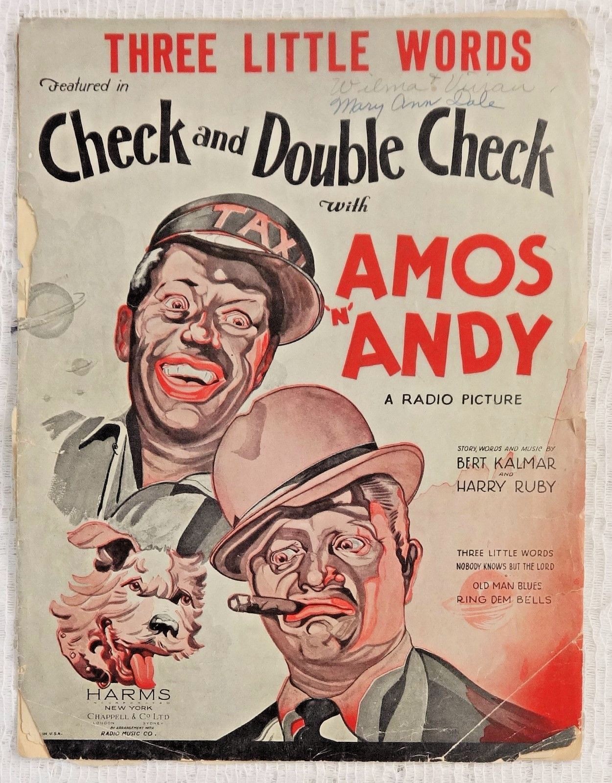 VINTAGE SHEET MUSIC - 1930 THREE LITTLE WORDS BY BERT KALMAR & HARRY ...