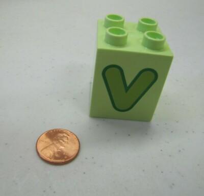Lego Duplo Alphabet Letter V Replacement 2 X 2 X 2 Block Building Brick ...
