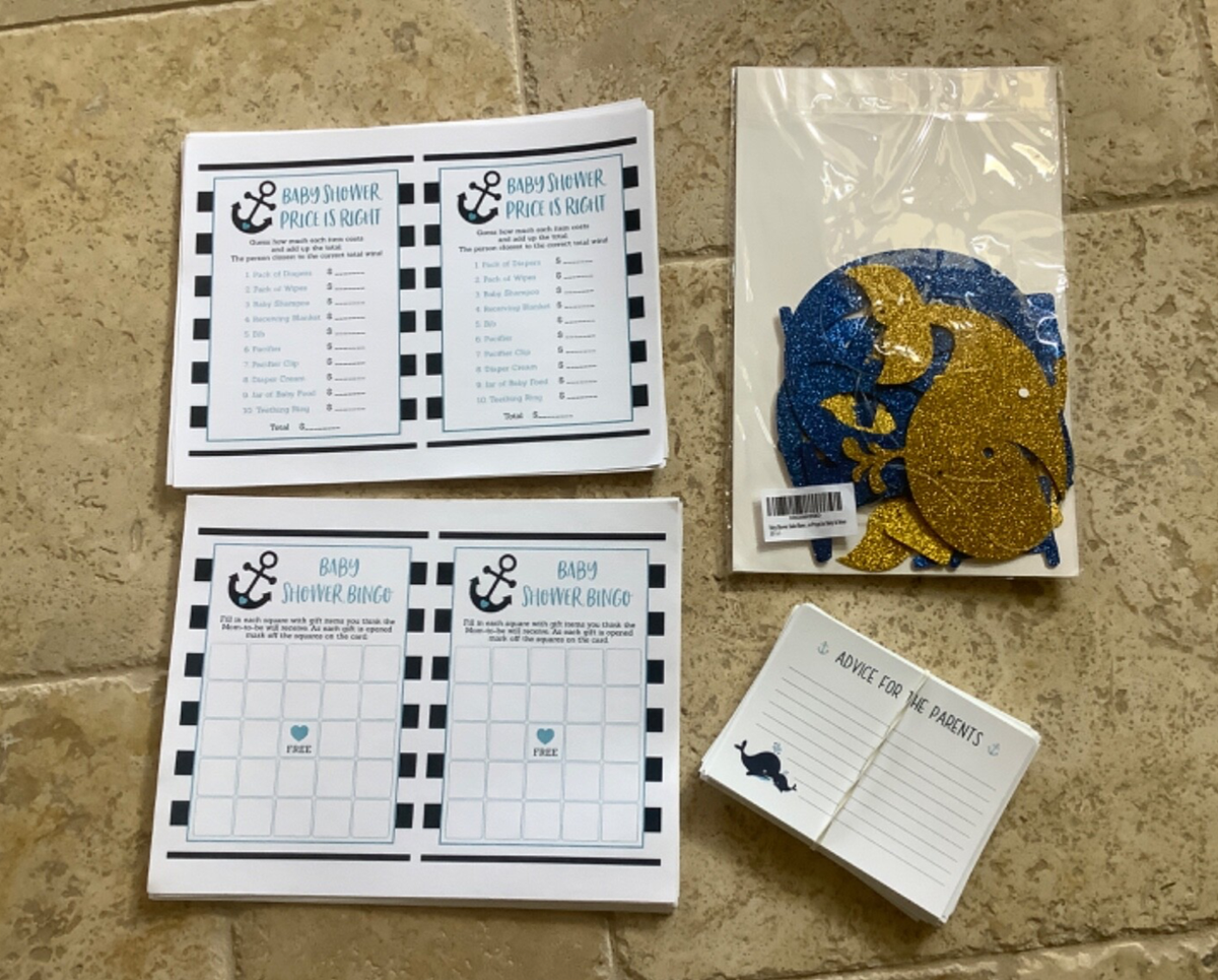 Nautical Baby Shower Bingo