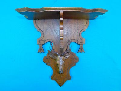 Vintage Old Hand Carved Wood Deer Head Shelf Hunting Home Decor | eBay